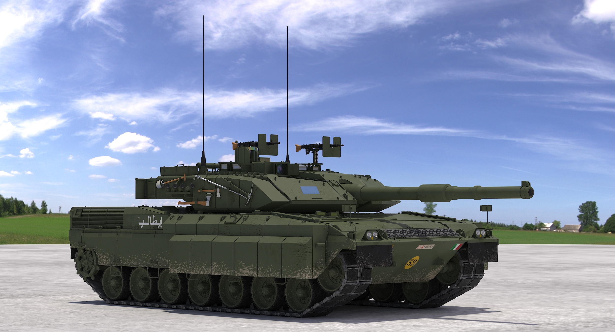 C1 ariete reactive armour 3D model - TurboSquid 1203674