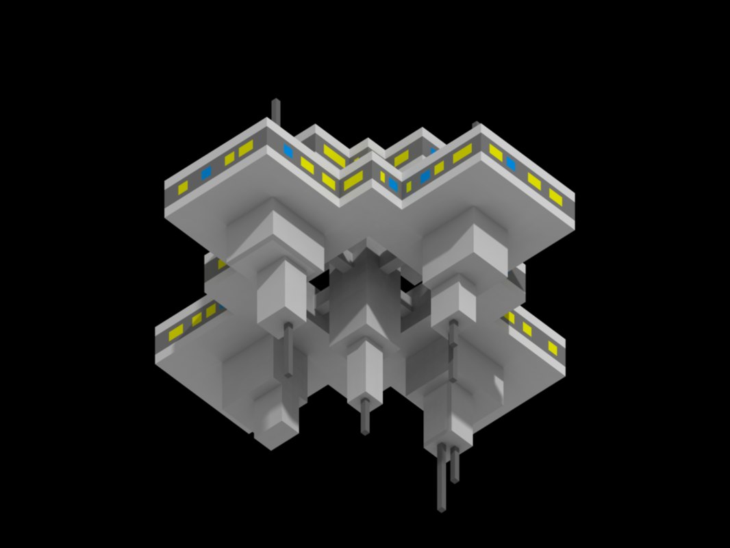 Voxel spacestation space sci-fi 3D model - TurboSquid 1204045