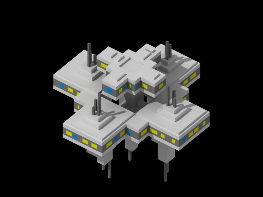 Voxel spacestation space sci-fi 3D model - TurboSquid 1204045
