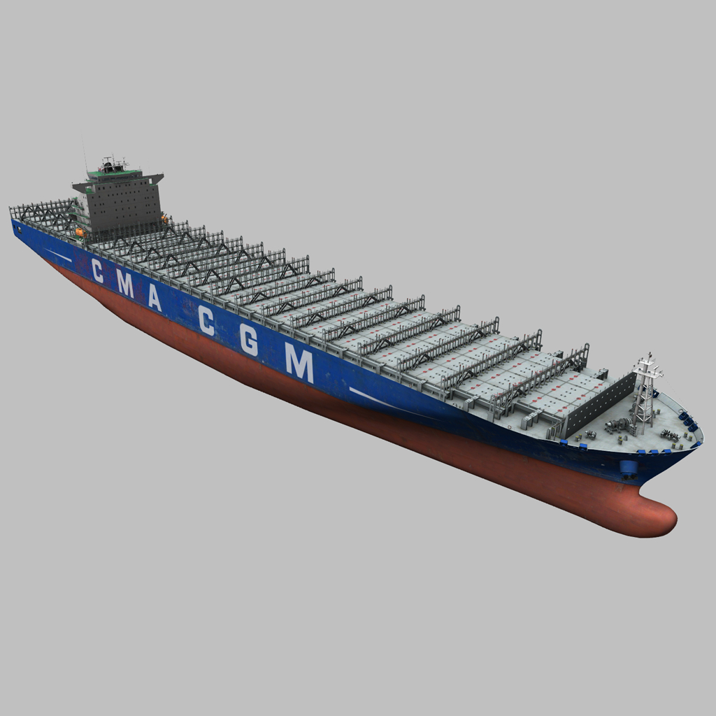 Navio de contêineres (New Panamax) + VTEL Modelo 3D - TurboSquid 1204105
