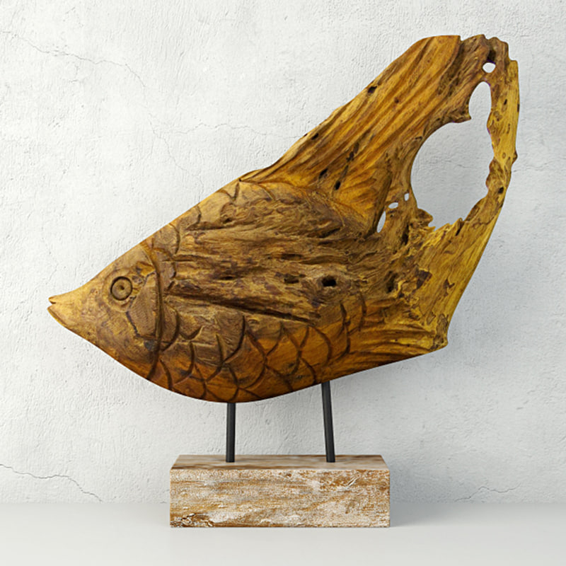 Reclaimed teak root fish 3D model - TurboSquid 1204263