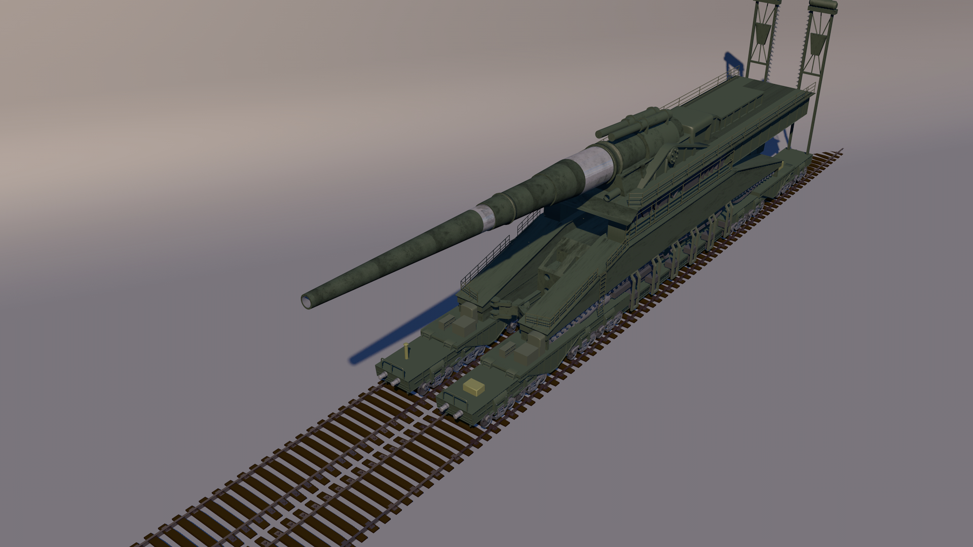 Schwerer gustav gun 3D model - TurboSquid 1204286