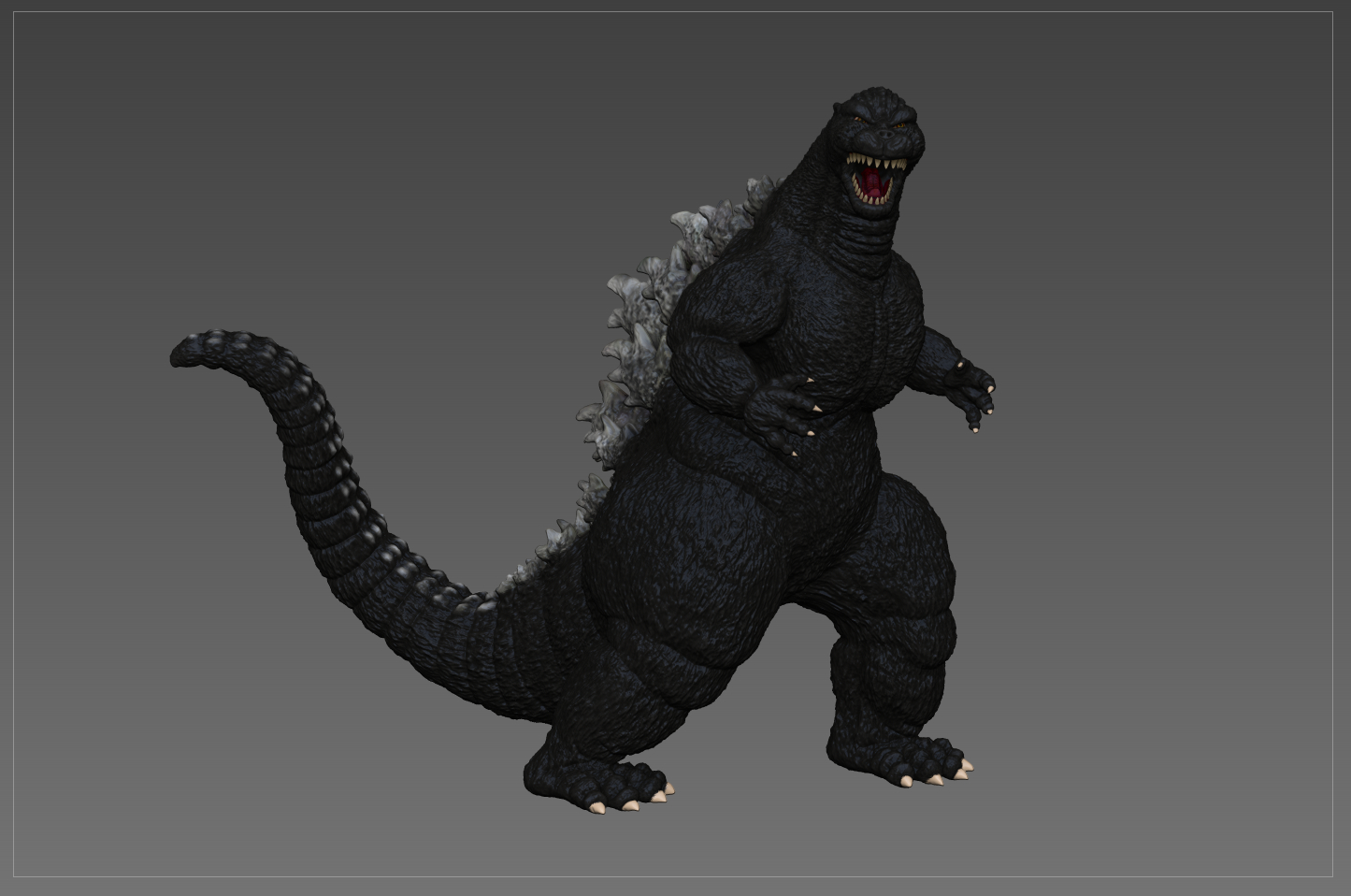 modèle 3D de Godzilla pose l'action avec l'océan - TurboSquid 1205034