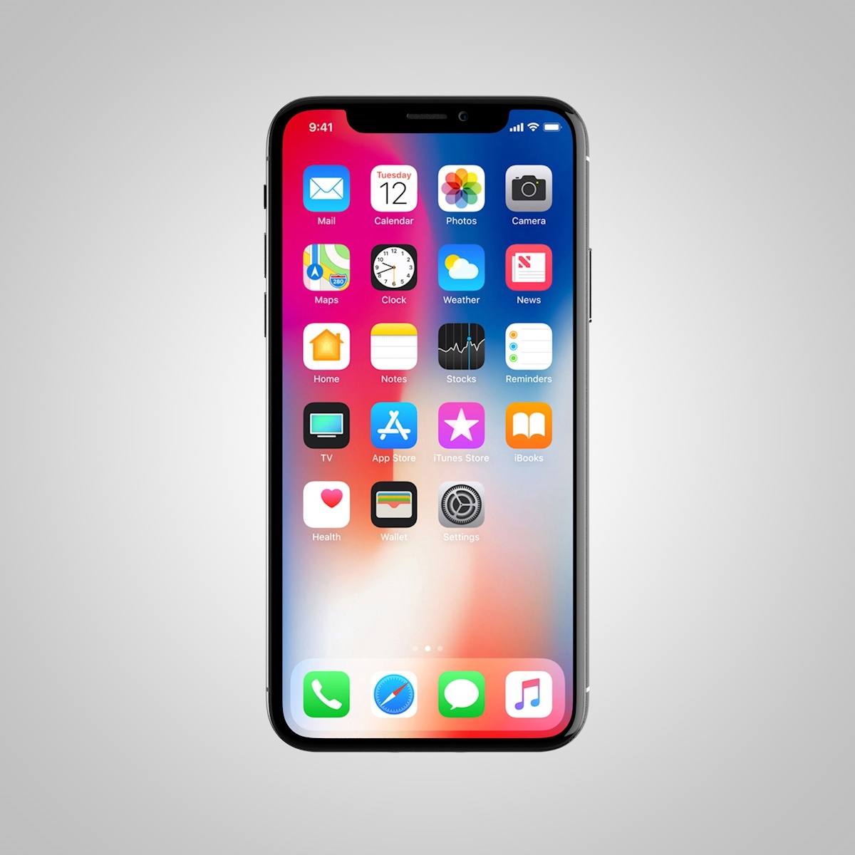 modèle 3D de Apple iPhone X 2017 (iPhone 10) avec les couleurs blanc ...