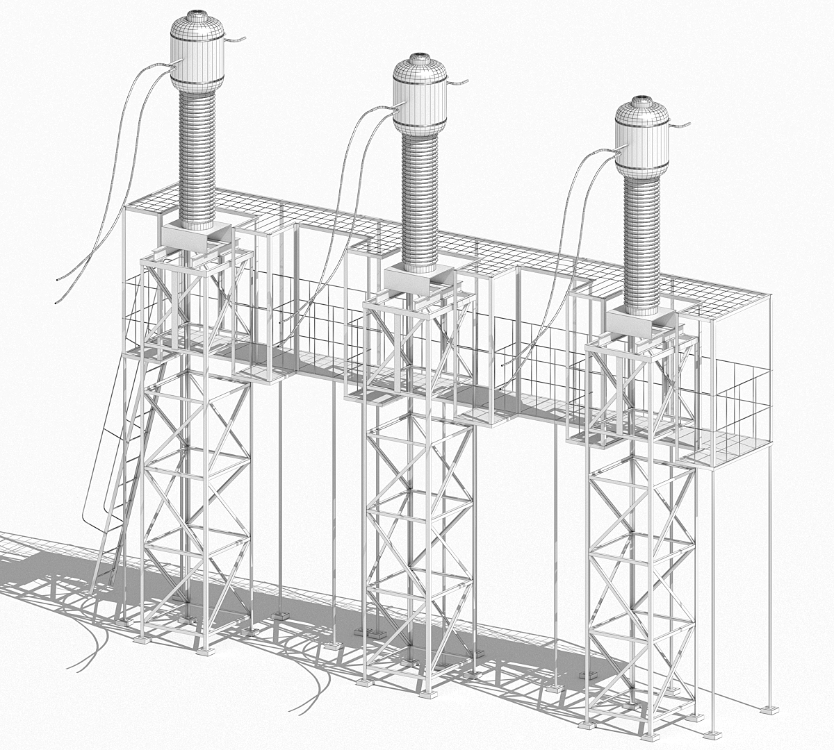 Electrical substation sub 3D - TurboSquid 1205614