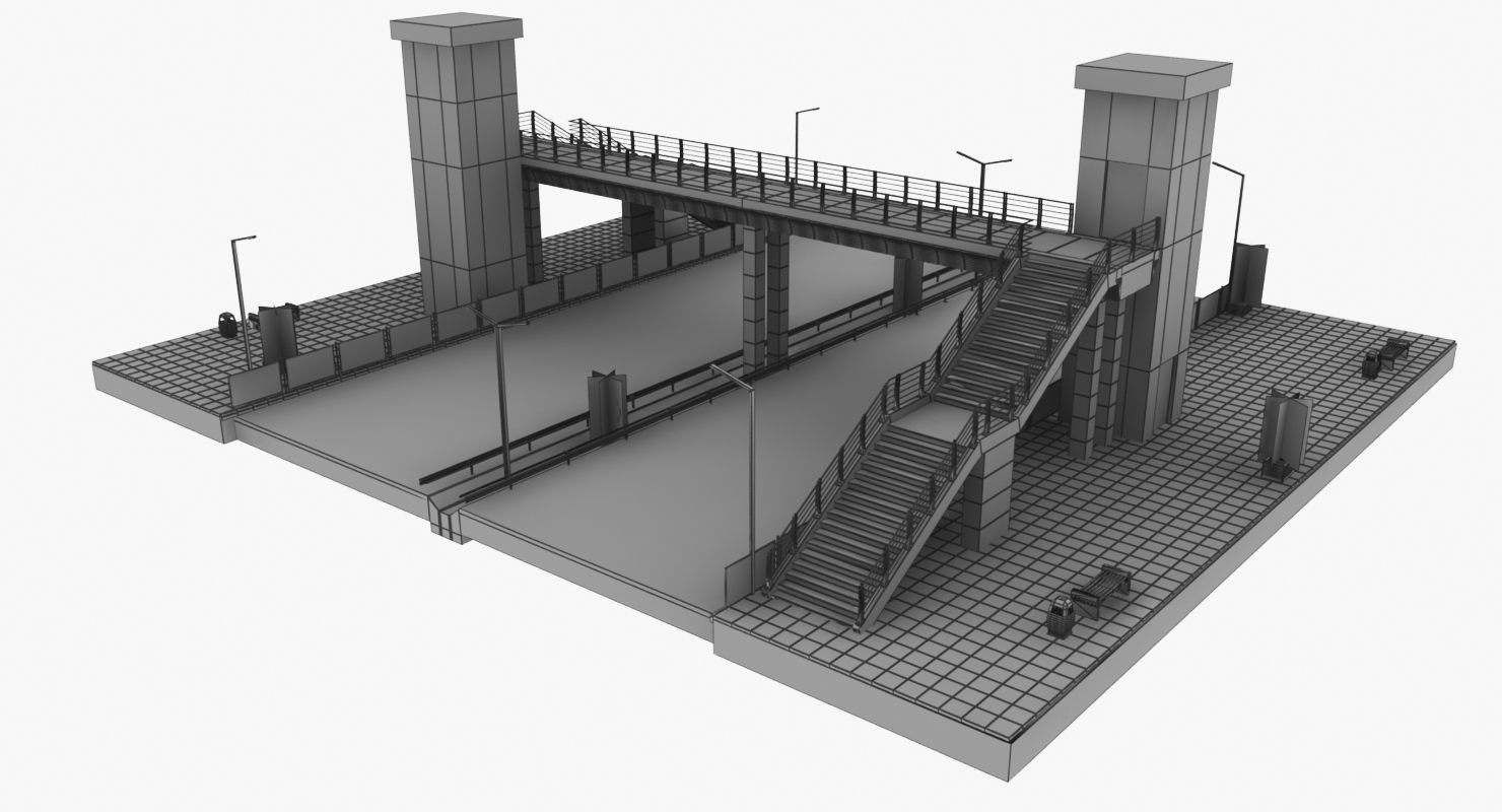 Pedestrian bridge 3D - TurboSquid 1205694