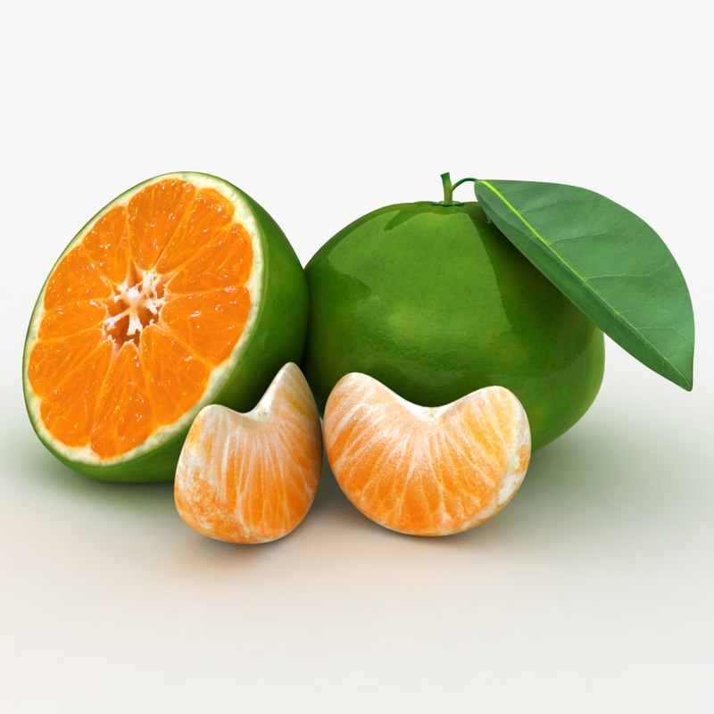 Realistic green tangerine 3D model - TurboSquid 1205919