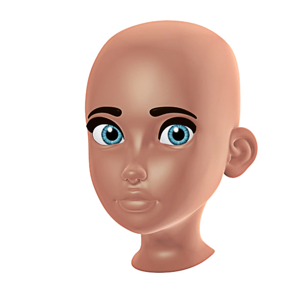 3D модель мультфильм женское лицо - TurboSquid 1205957