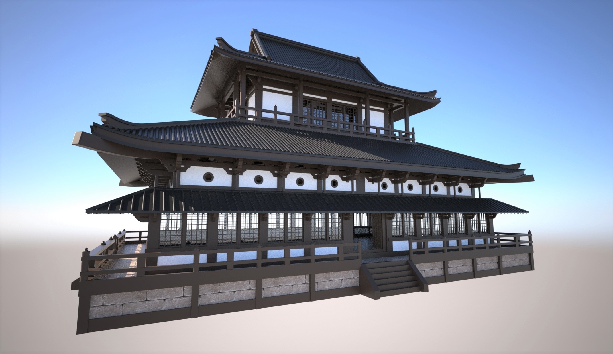 Traditional japanese temple 3D model - TurboSquid 1206031