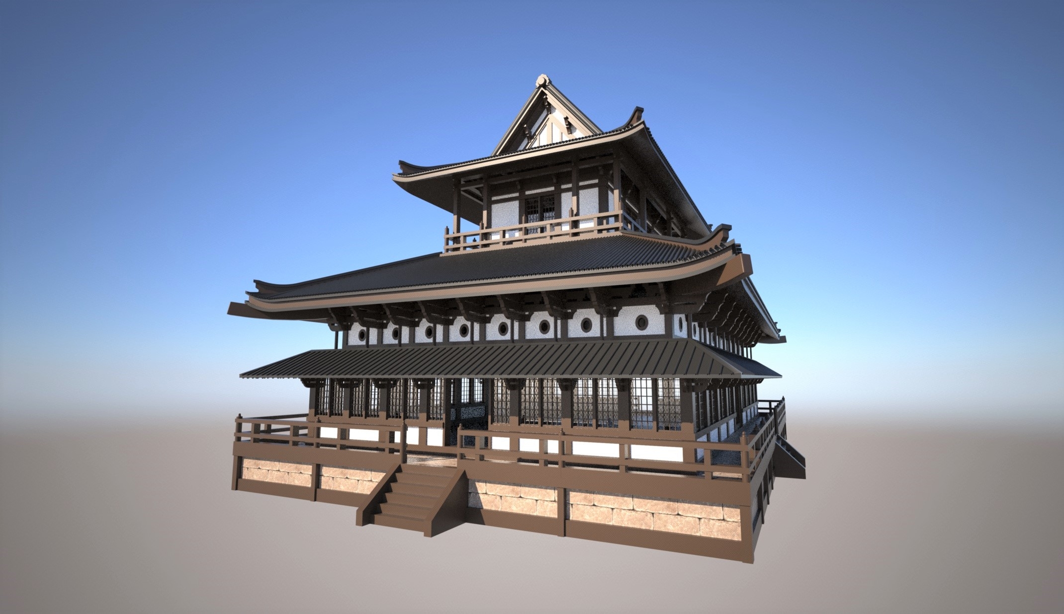 Traditional japanese temple 3D model - TurboSquid 1206031