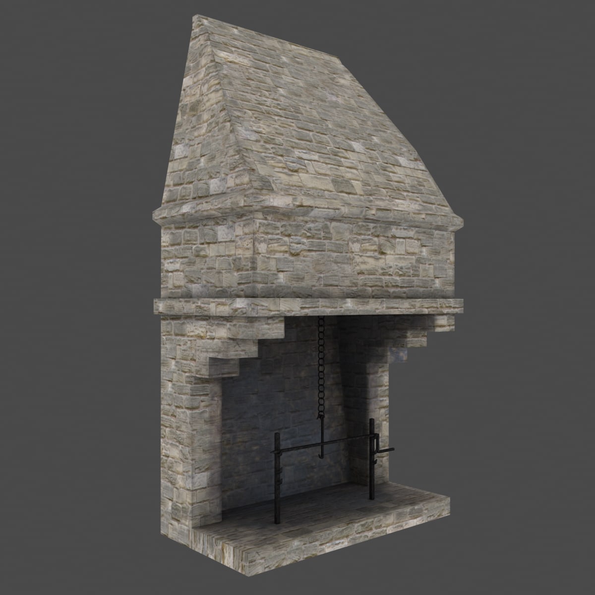 3D medieval castle fireplace - TurboSquid 1206032