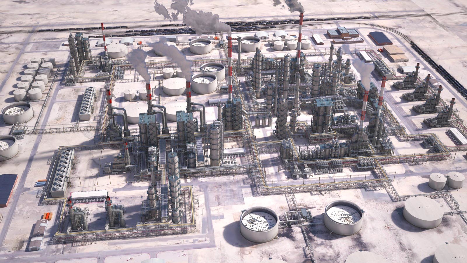 3D generic refinery day night model - TurboSquid 1206033