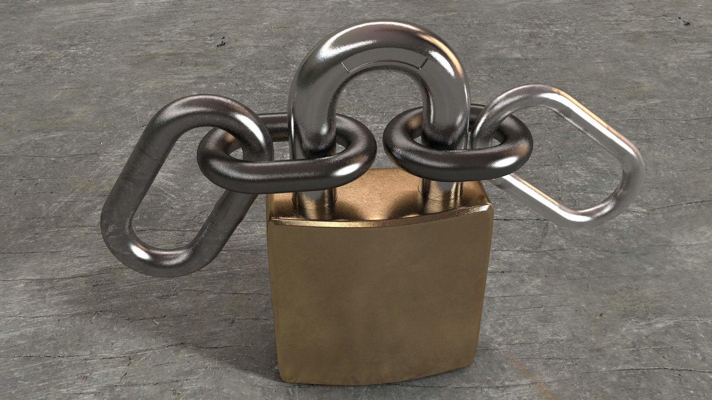 Padlock chains 3D model - TurboSquid 1206315