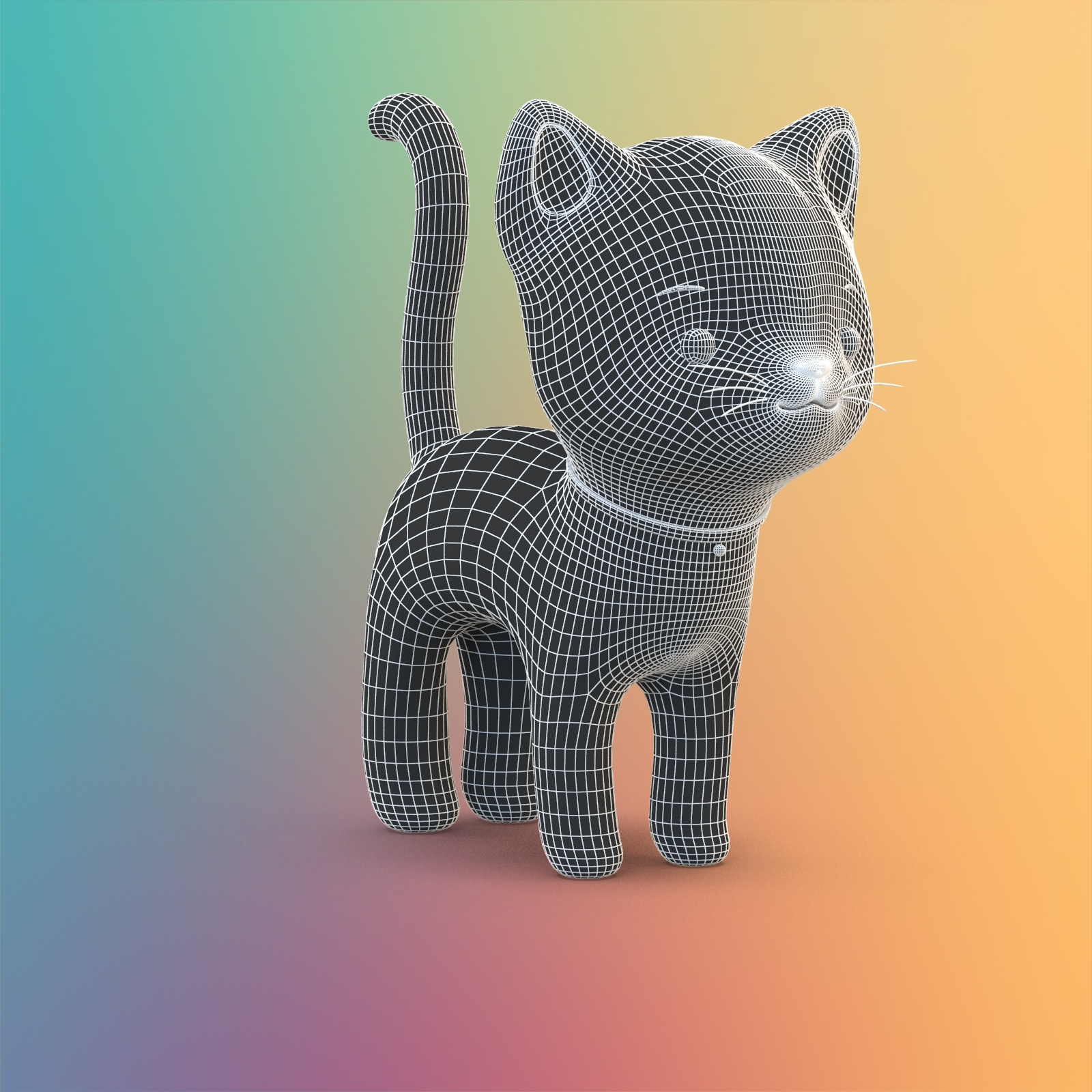 Cute cartoon cat 3D model - TurboSquid 1206414