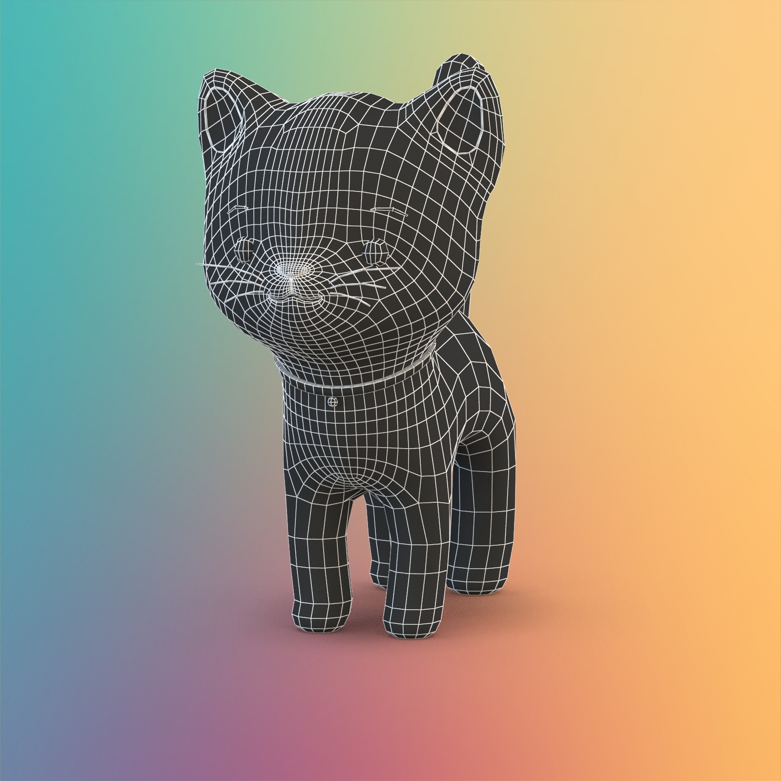 Cute cartoon cat 3D model - TurboSquid 1206414