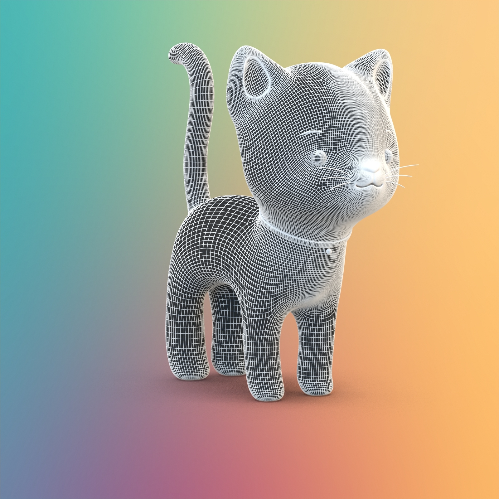 Cute cartoon cat 3D model - TurboSquid 1206414