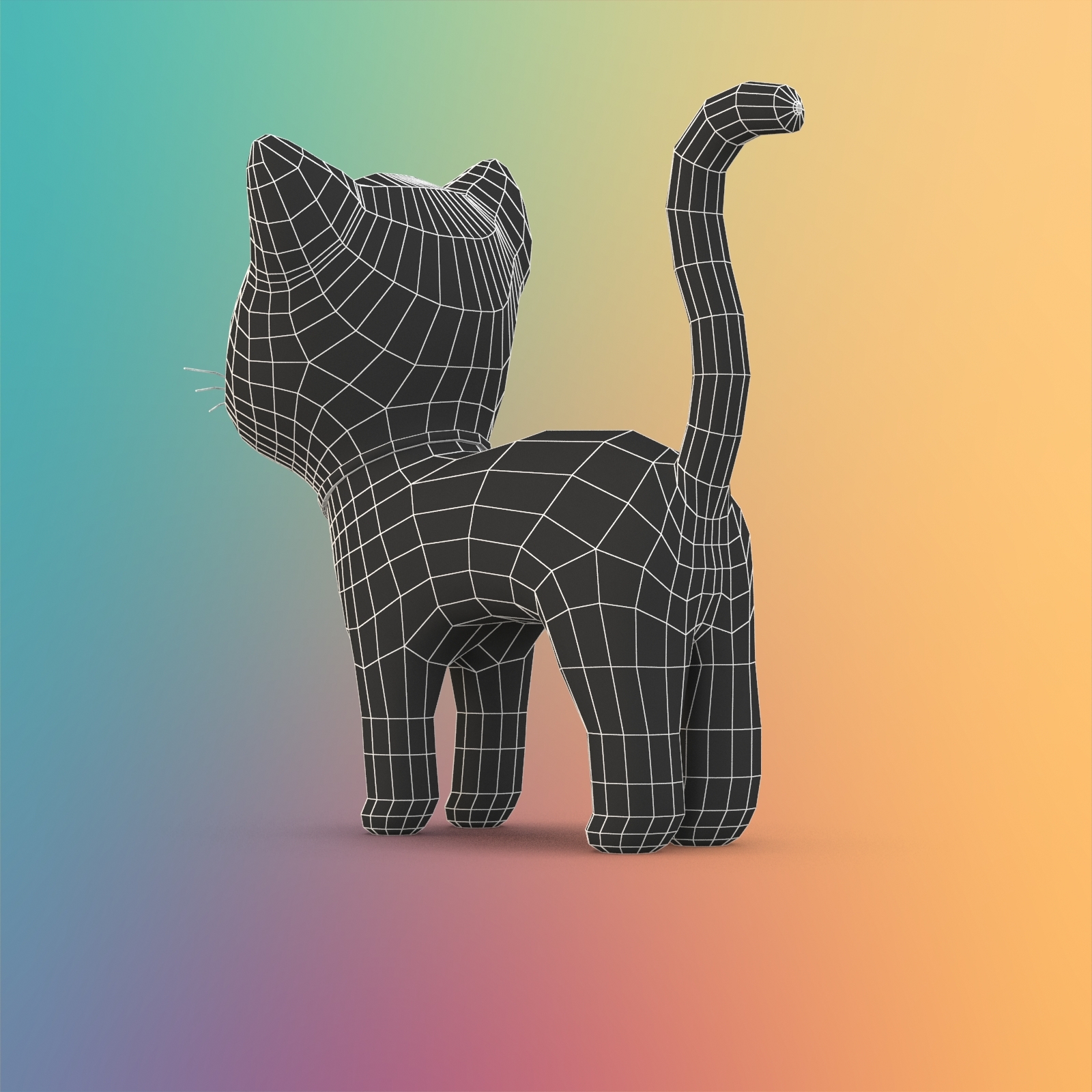 Cute cartoon cat 3D model - TurboSquid 1206414