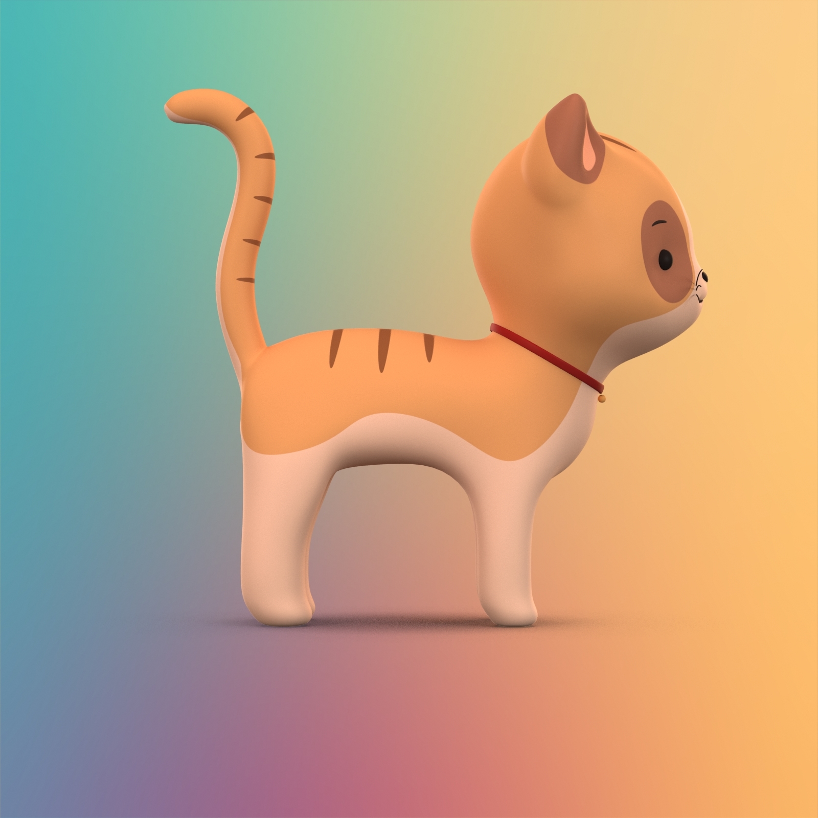 Cute cartoon cat 3D model - TurboSquid 1206414