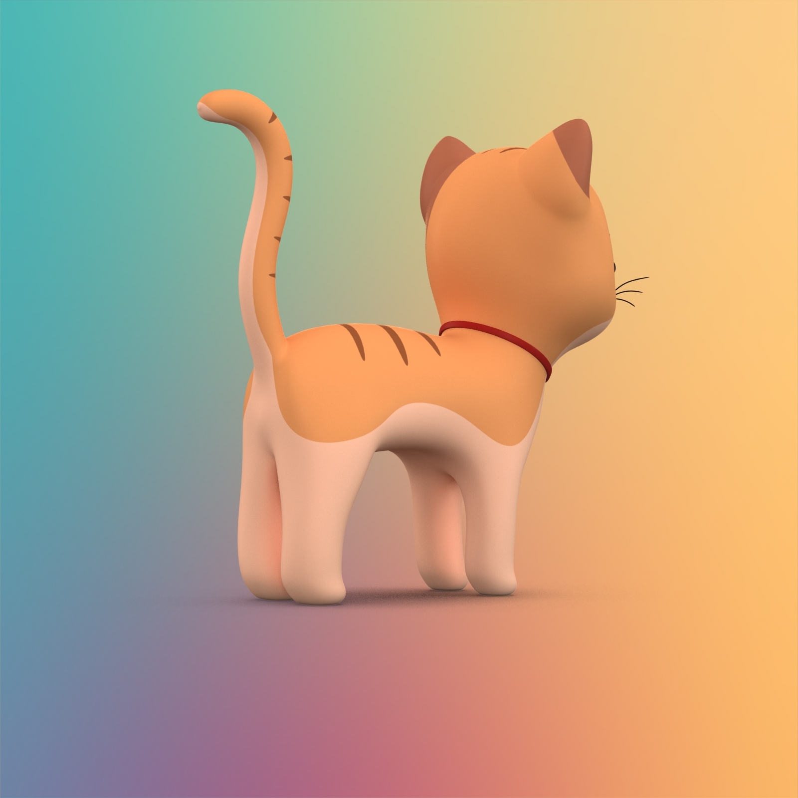 Cute cartoon cat 3D model - TurboSquid 1206414