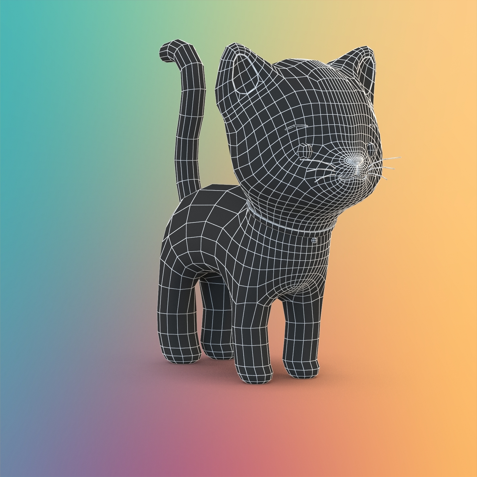 Cute cartoon cat 3D model - TurboSquid 1206414