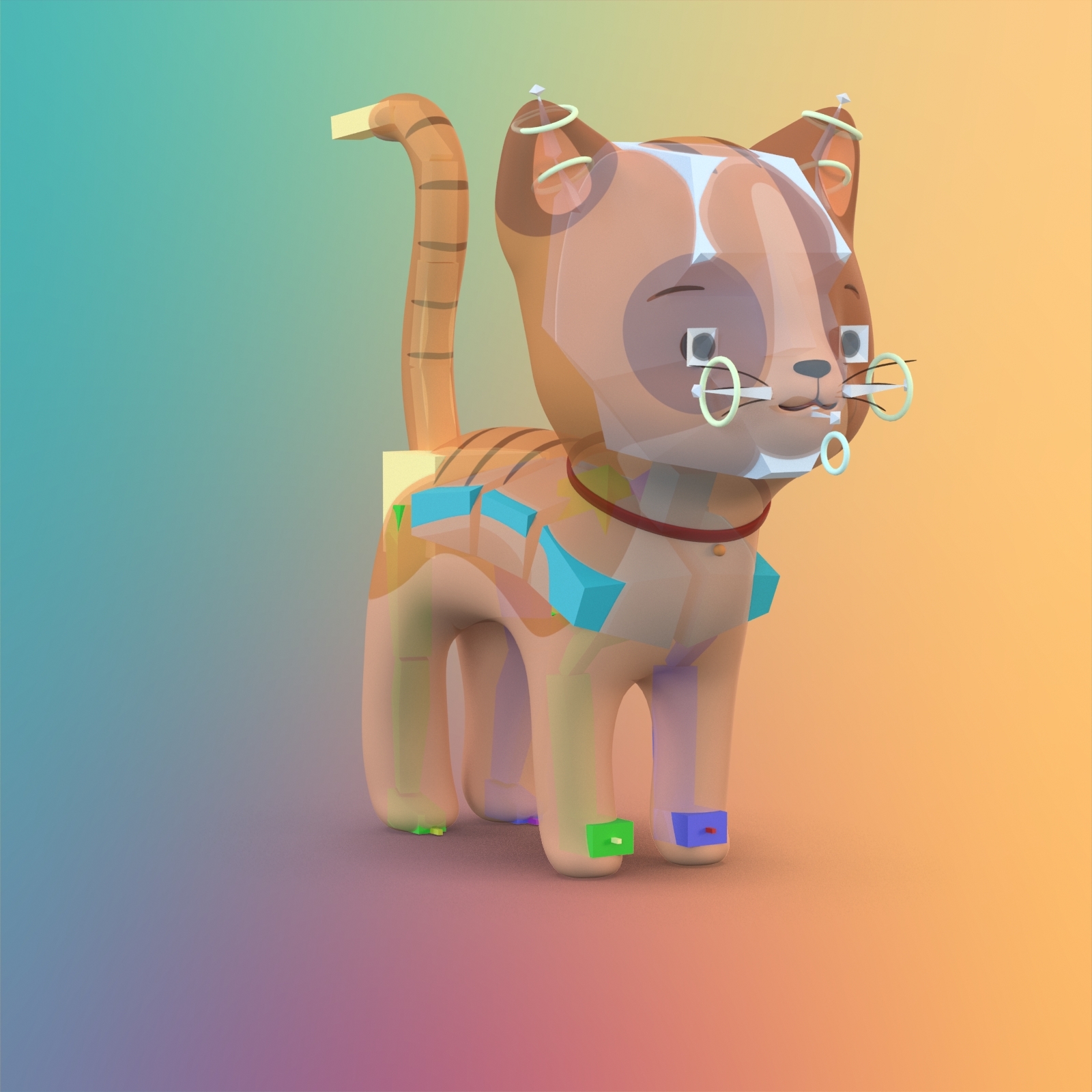 Cute cartoon cat 3D model - TurboSquid 1206414