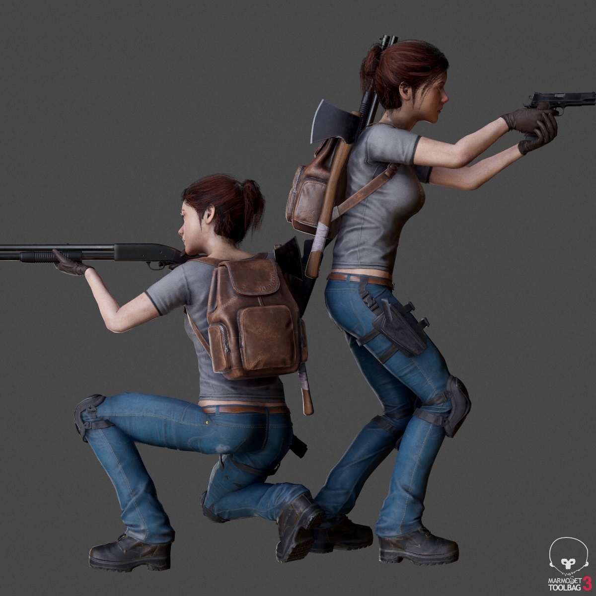 Hero survivor rigged female 3D model - TurboSquid 1206443