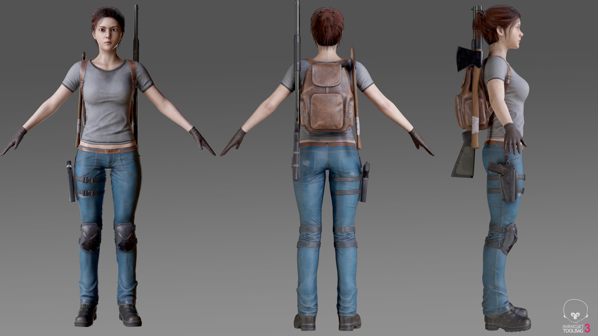 Hero survivor rigged female 3D model - TurboSquid 1206443