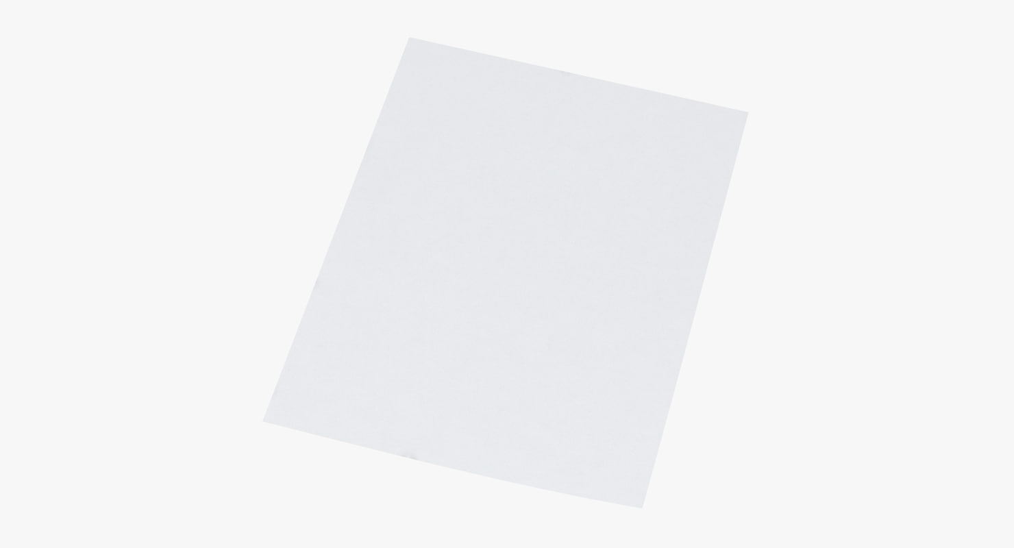 Single paper sheet 01 3D - TurboSquid 1206482