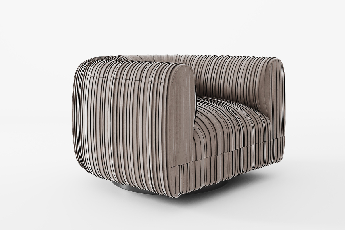 3D maia ruched swivel armchair model - TurboSquid 1207390