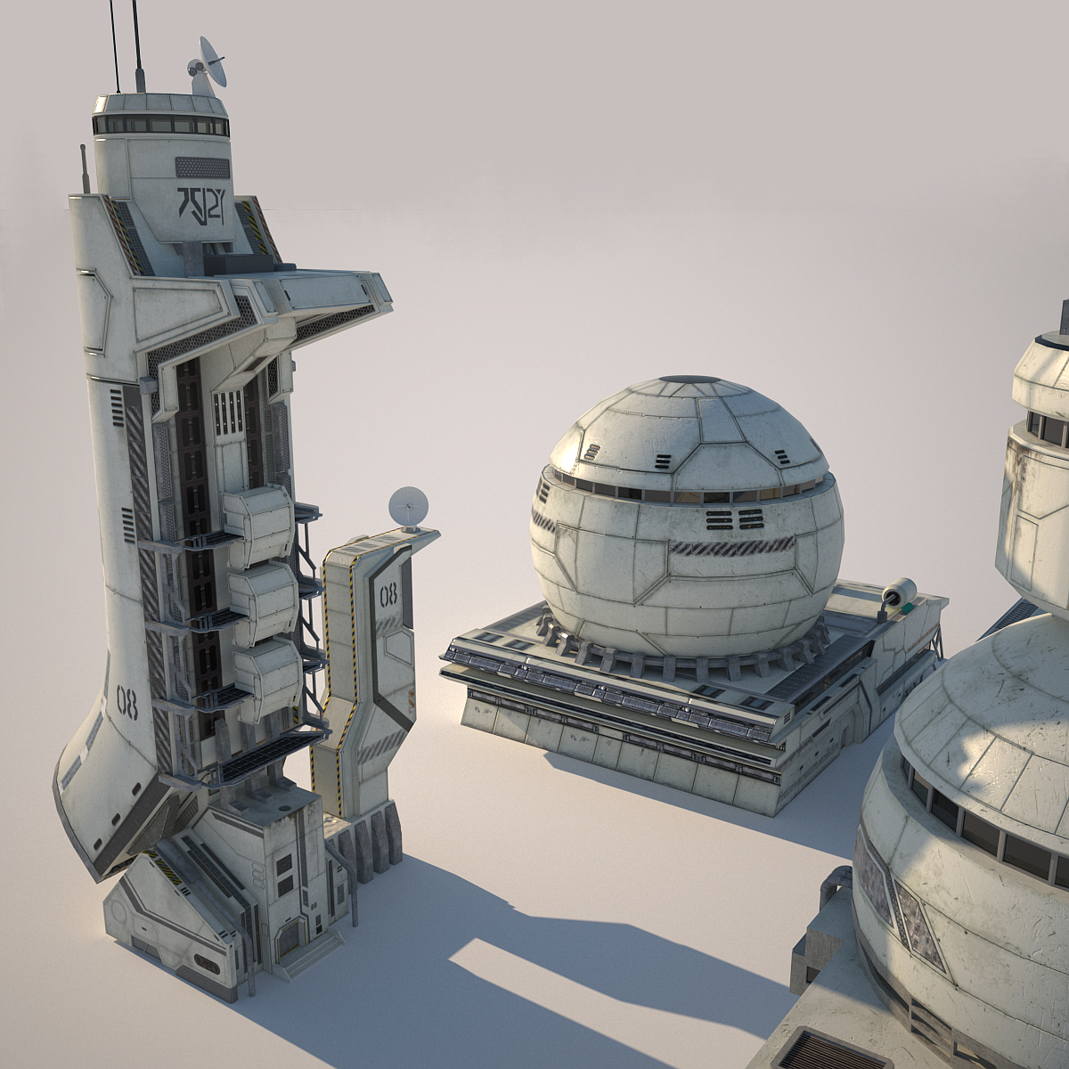 3D pack futuristic buildings xxi - TurboSquid 1207621