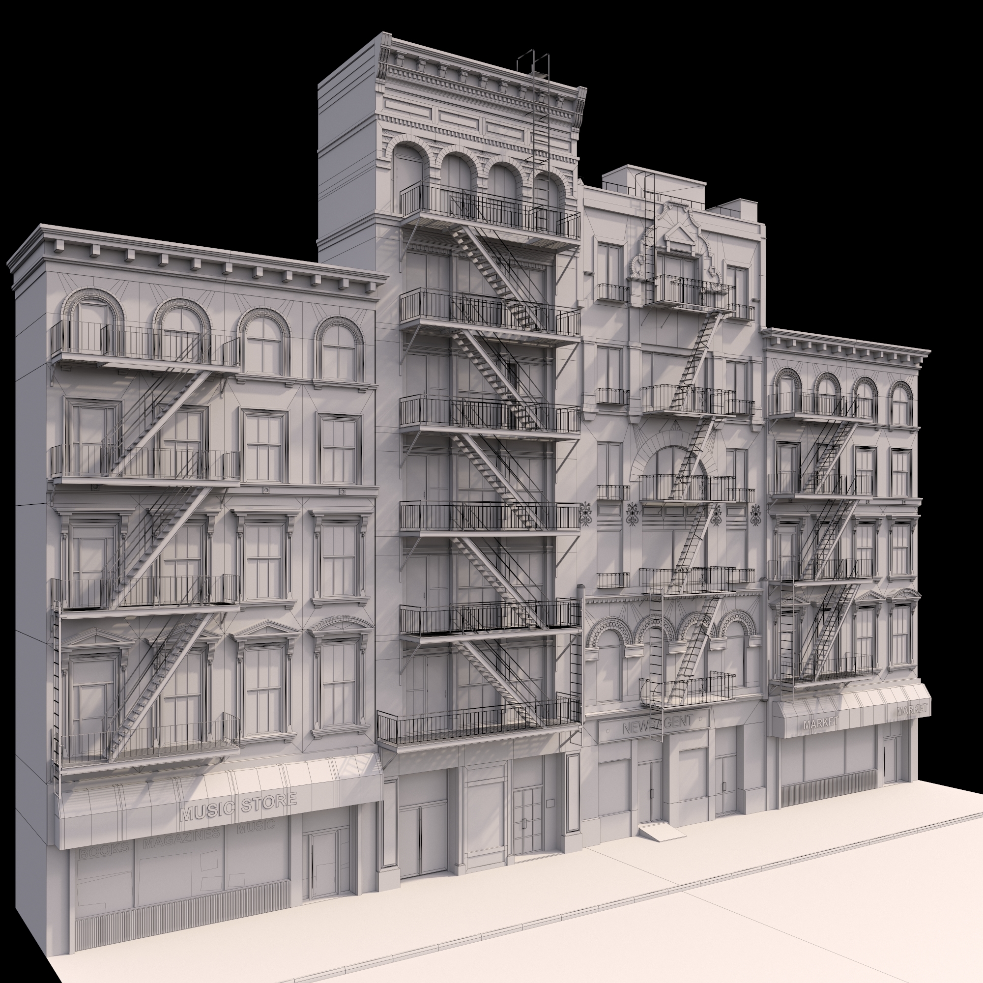 Photorealistic buildings set 3D model - TurboSquid 1207660