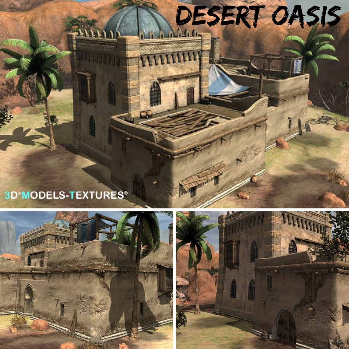3D desert oasis - TurboSquid 1207693