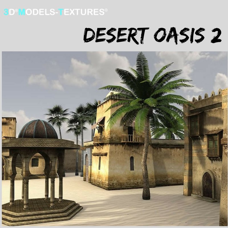 Buildings desert oasis model - TurboSquid 1207699