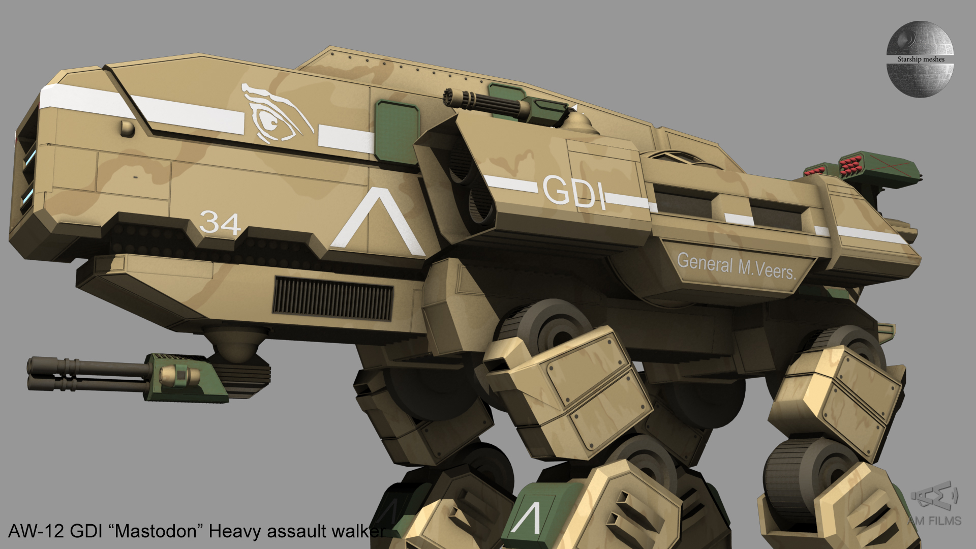 Aw-12 mastodon gdi walker 3D model - TurboSquid 1207912