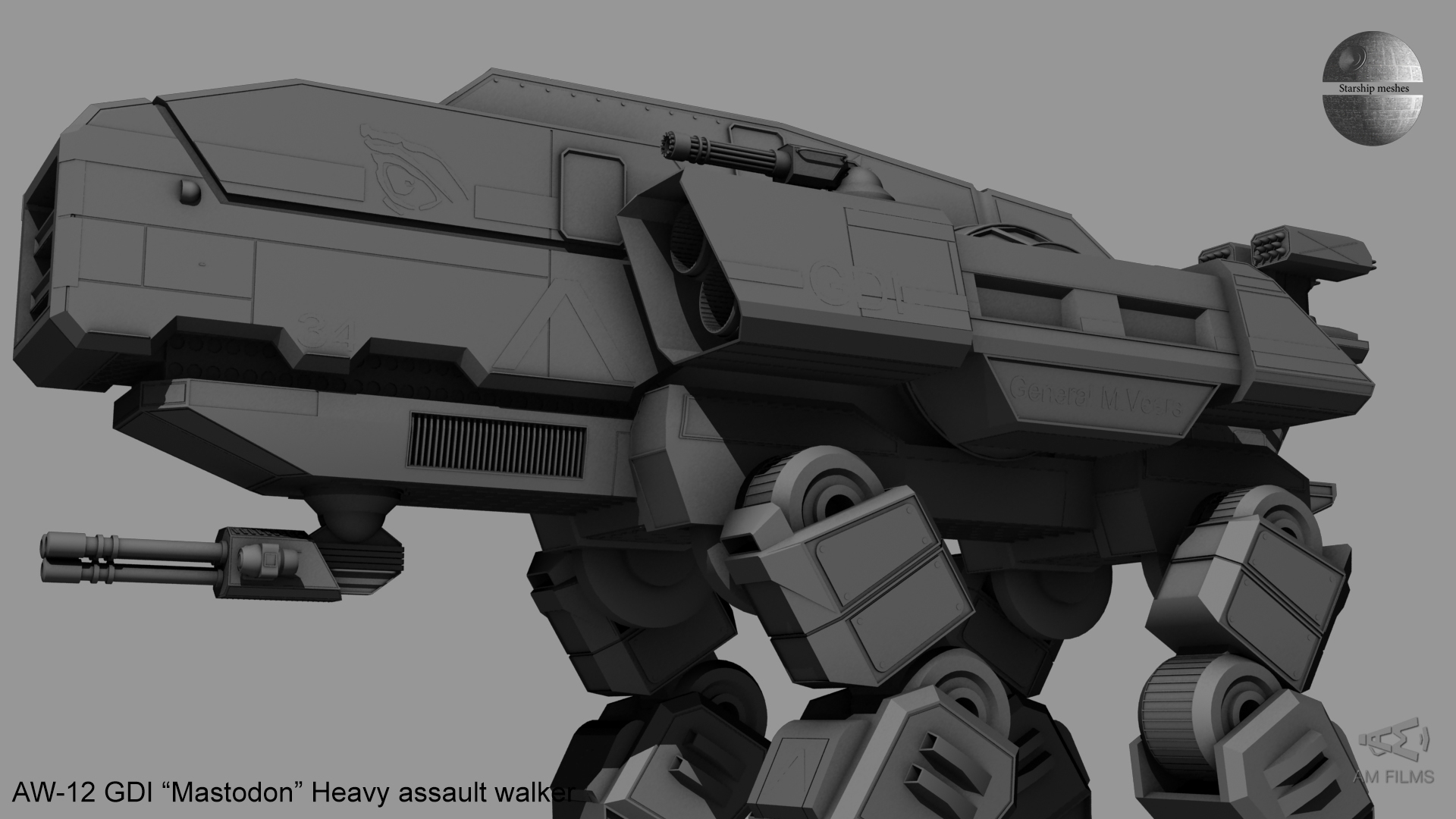 Aw-12 mastodon gdi walker 3D model - TurboSquid 1207912