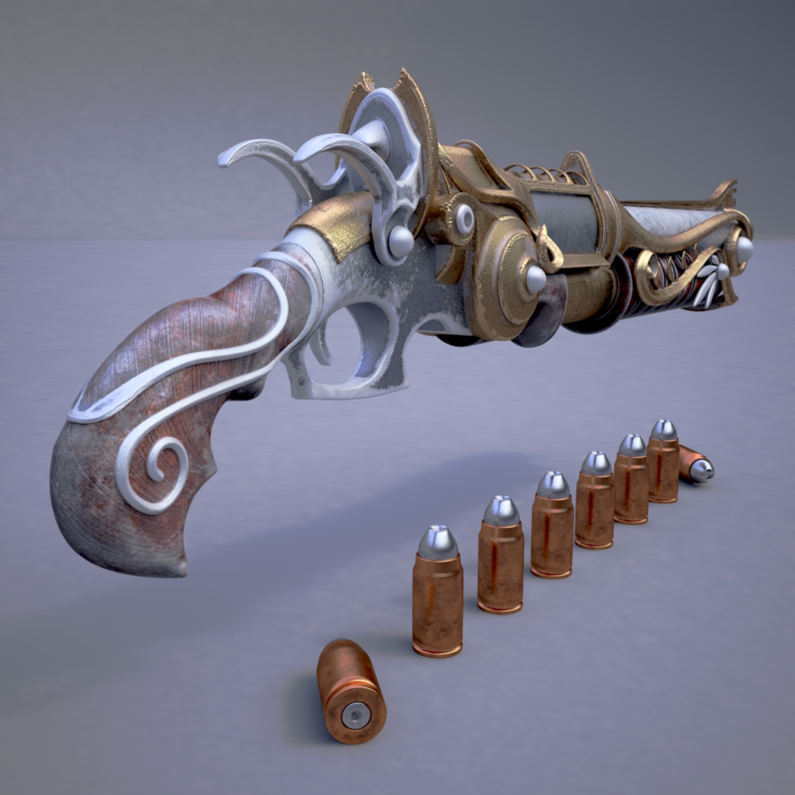Bullets pistol fantasy rifle model - TurboSquid 1207948