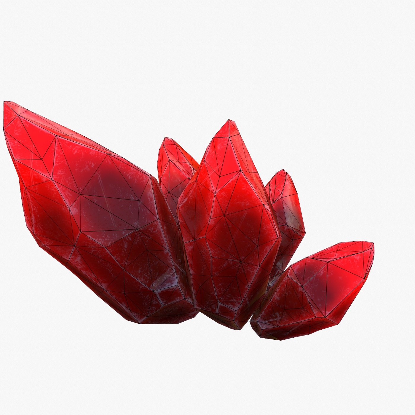 Red crystals 3D model - TurboSquid 1208294