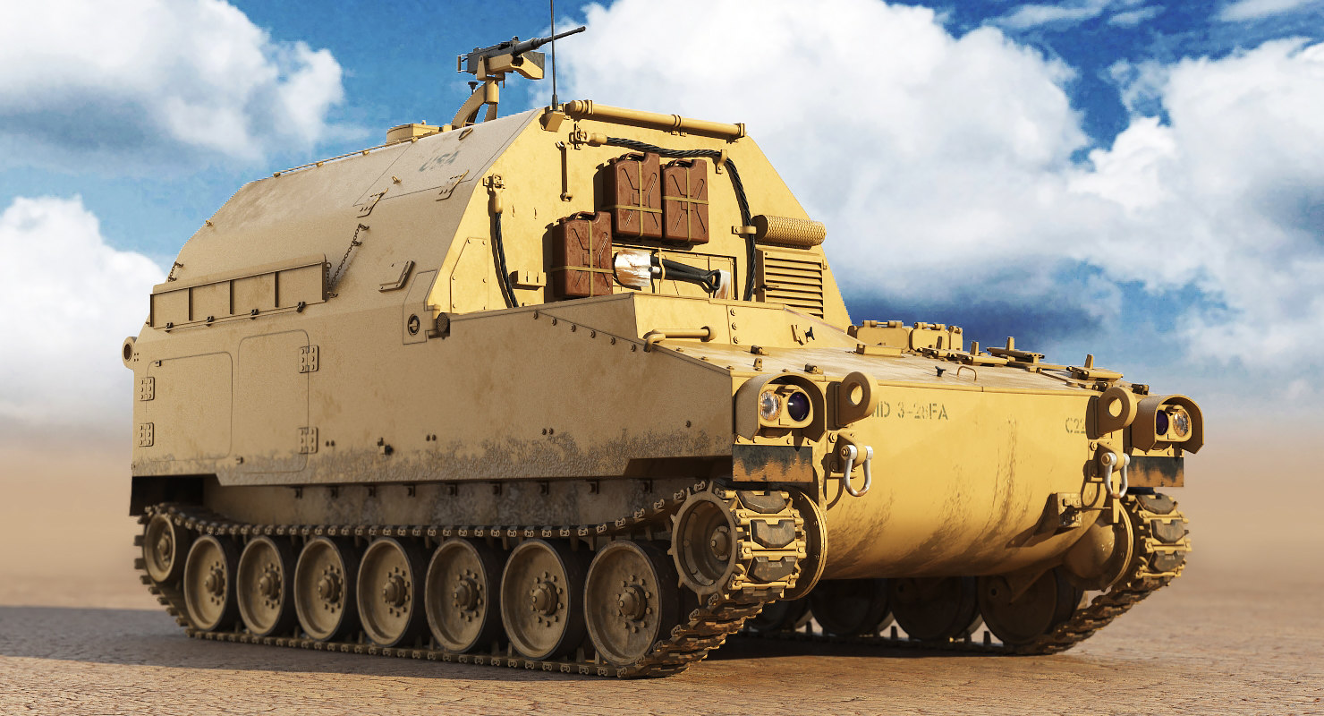 Modello 3D Veicolo di supporto munizioni per artiglieria da campo M992 ...