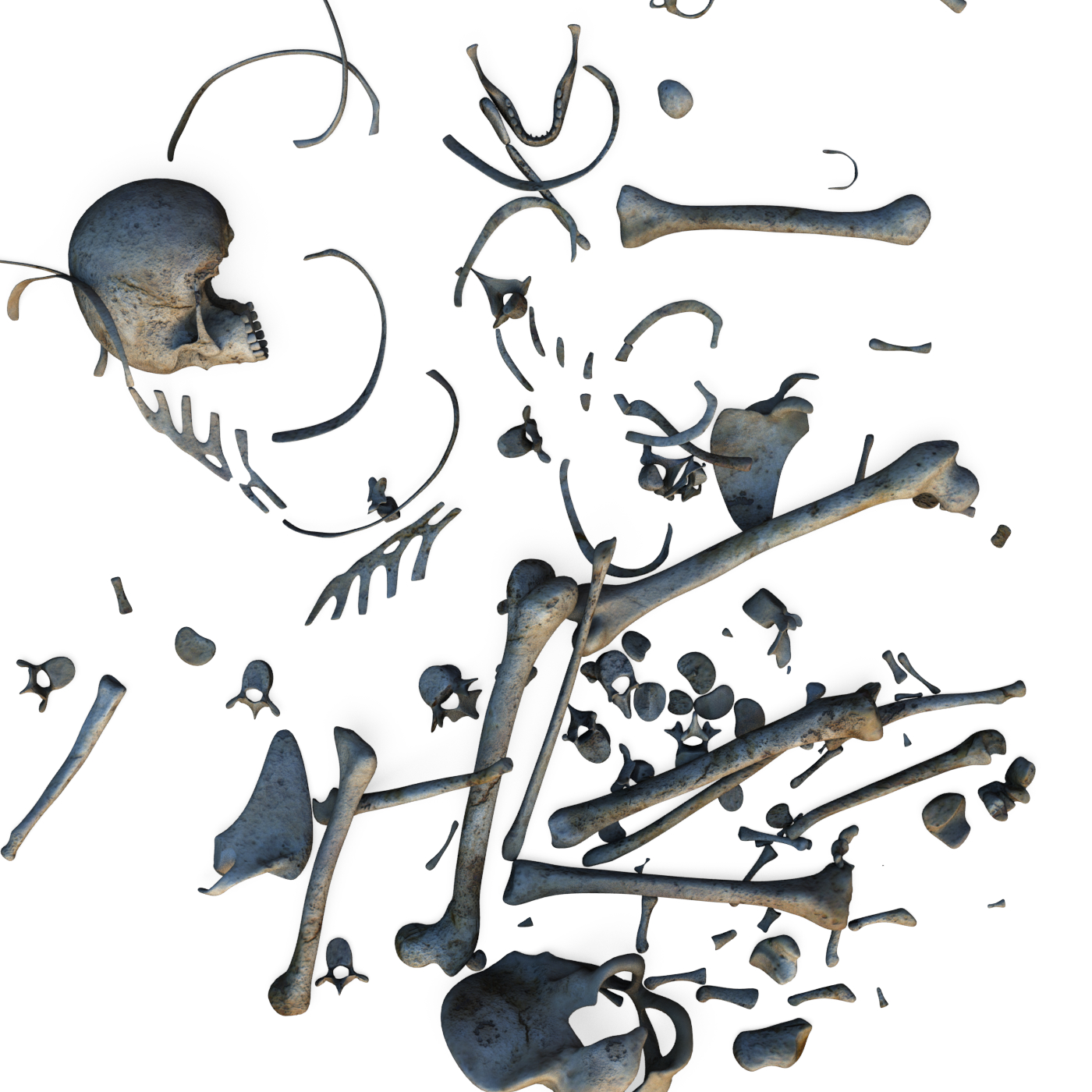 3D destroyed skeleton - TurboSquid 1209019