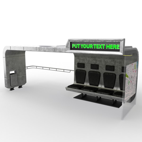 Sci-fi bus stop 3D - TurboSquid 1209689