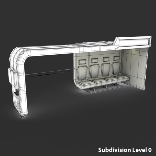 Sci-fi bus stop 3D - TurboSquid 1209689