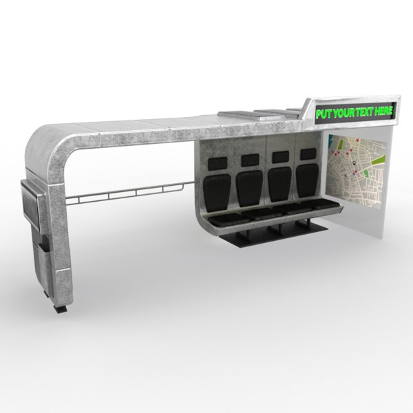 Sci-fi bus stop 3D - TurboSquid 1209689