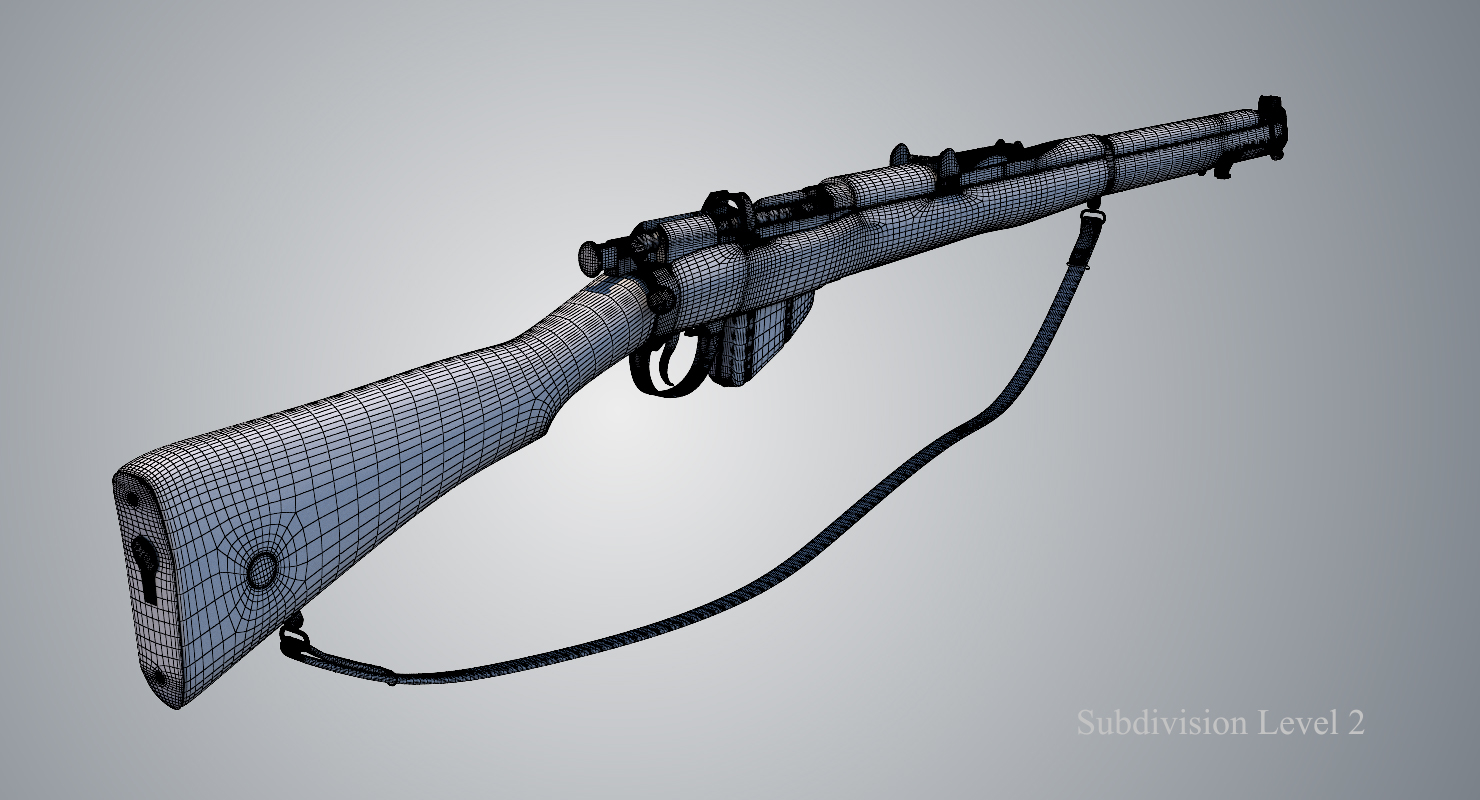 Lee enfield mk3 3D model - TurboSquid 1209932