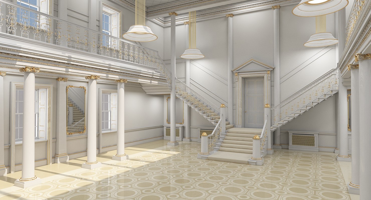 3D model classical grand staircase 2 - TurboSquid 1210273