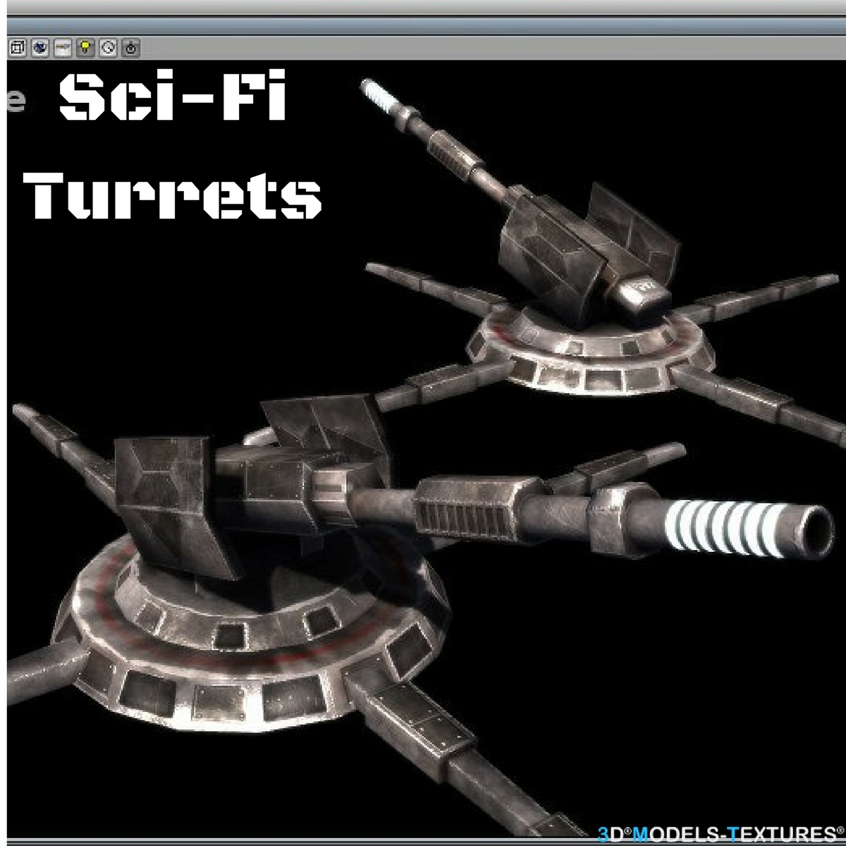 3D sci-fi turrets - TurboSquid 1210672