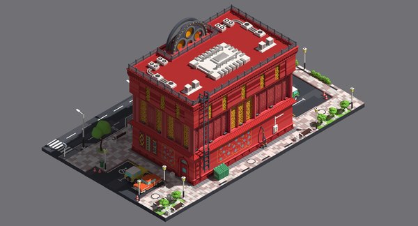 3D building movie theater - TurboSquid 1210742