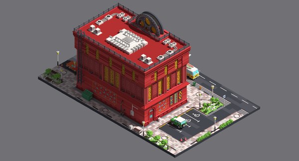 3D building movie theater - TurboSquid 1210742