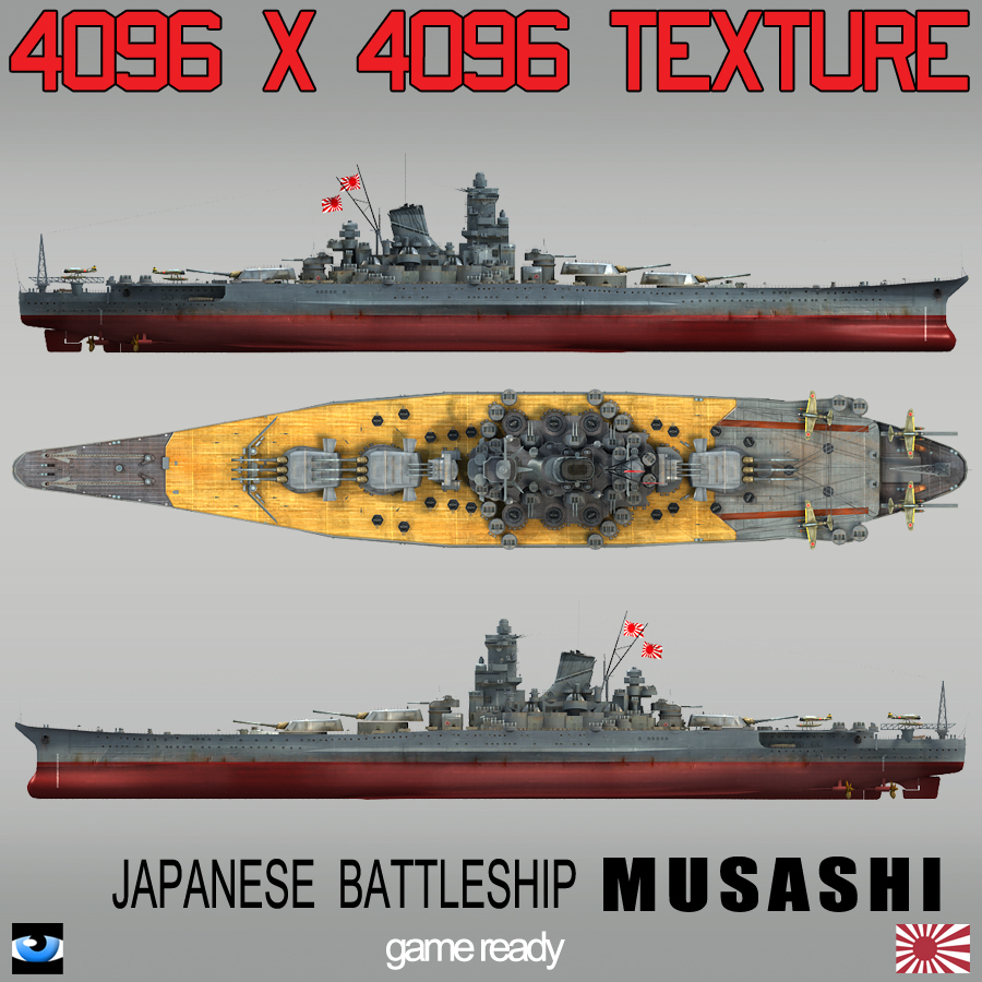 3D ijn musashi - TurboSquid 1211784
