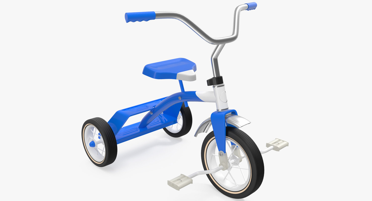 3D classic blue tricycle generic model - TurboSquid 1212100