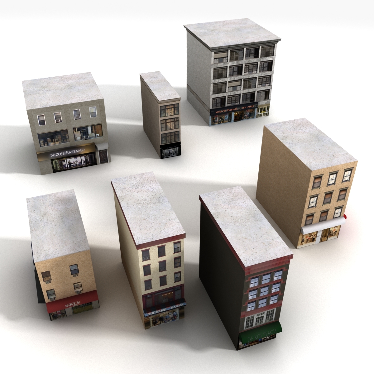 City building blocks 3D model - TurboSquid 1212361